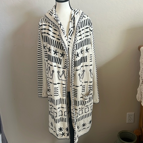 Johnny Was | Jackets & Coats | Johnny Was Offwhite Black And Embroidery ...